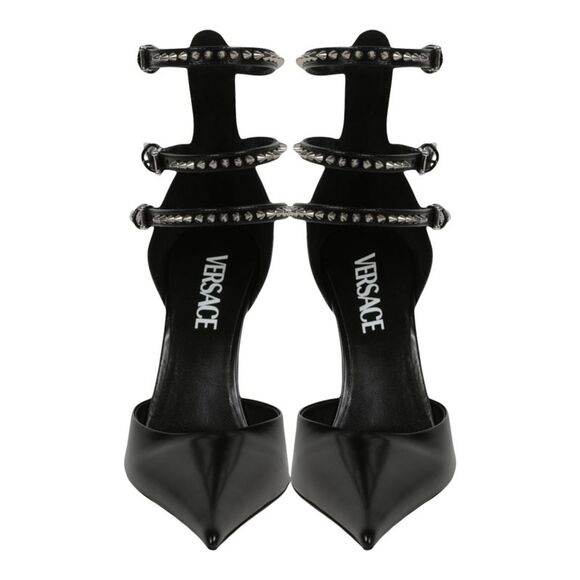 Versace | Shoes | Versace Spiked Pin Point Pumps Black Womens | Poshmark